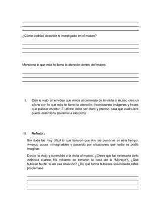 Guia de trabajo visita museo. | DOCX