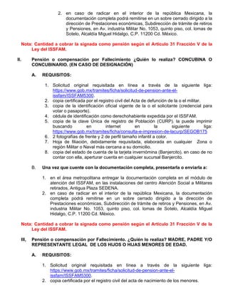 Guia de tramites de beneficiarios del militar retirado ante el issfam ...