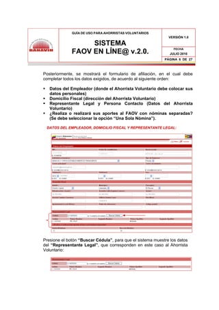 Guia de uso sistema favv | PDF