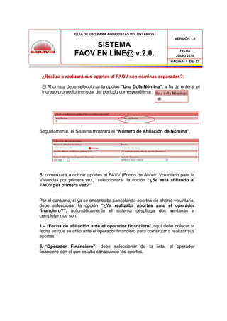 Guia de uso sistema favv | PDF