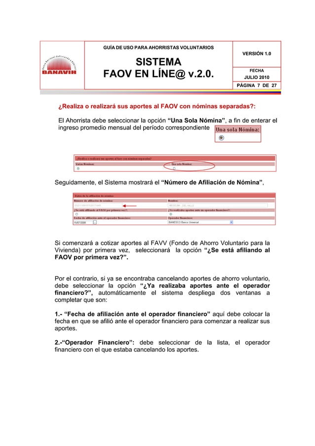 Guia de uso sistema favv | PDF