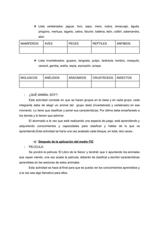 Guía didáctica. Tema "Los animales vertebrados e invertebrados" | PDF
