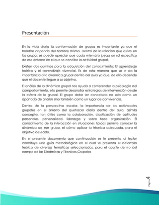 Guía Didáctica "Dinámica y Orientación Grupal" | PDF