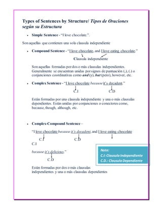 Guía didáctica tipos de oraciones | DOC