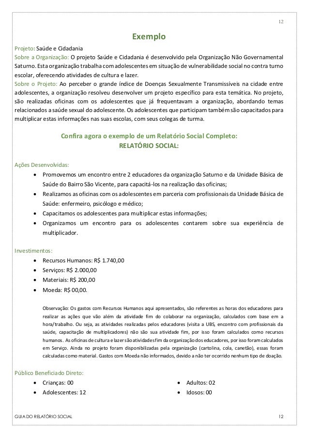 Guia para Elaboração do Relatório Social - Portal SeloSocial.com