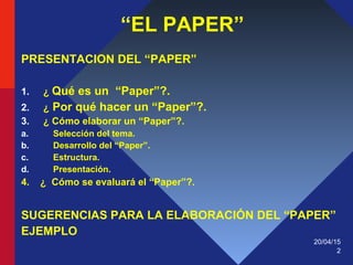 Guia elaboracion paper | PPT