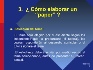 Guia elaboracion paper | PPT