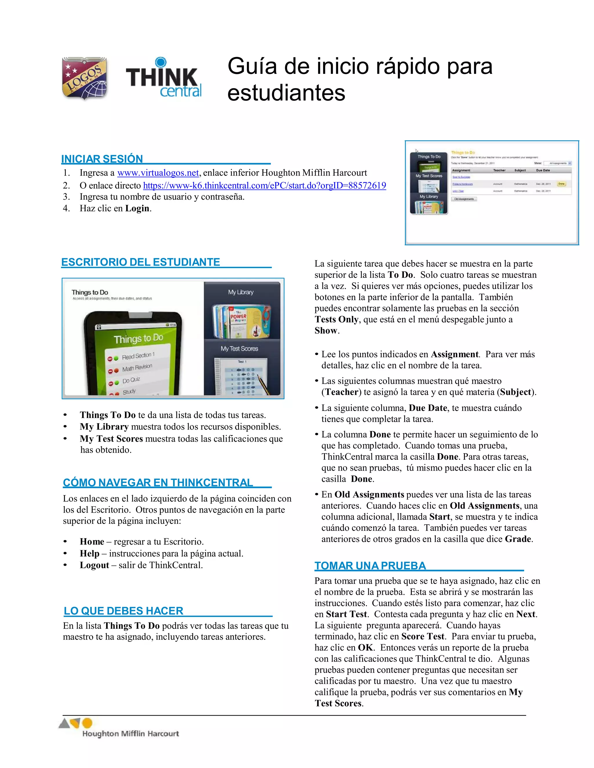 Guía del estudiante HMH Logos Inicial 2014 | PDF