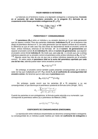 Guia genetica cuantitativa y consanguinidad | PDF