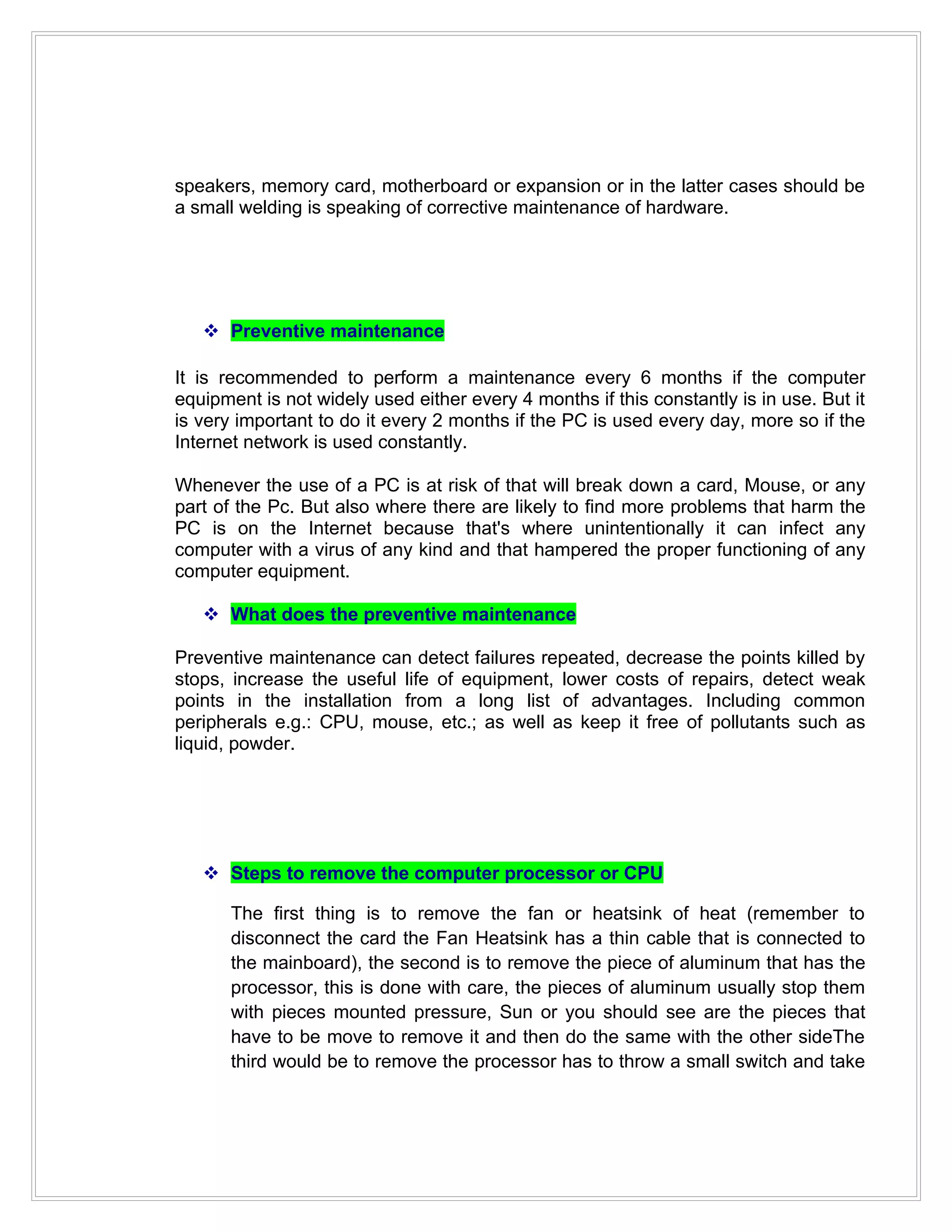 GUIDE HARDWARE AND SOFTWARE MAINTENANCE English | DOC