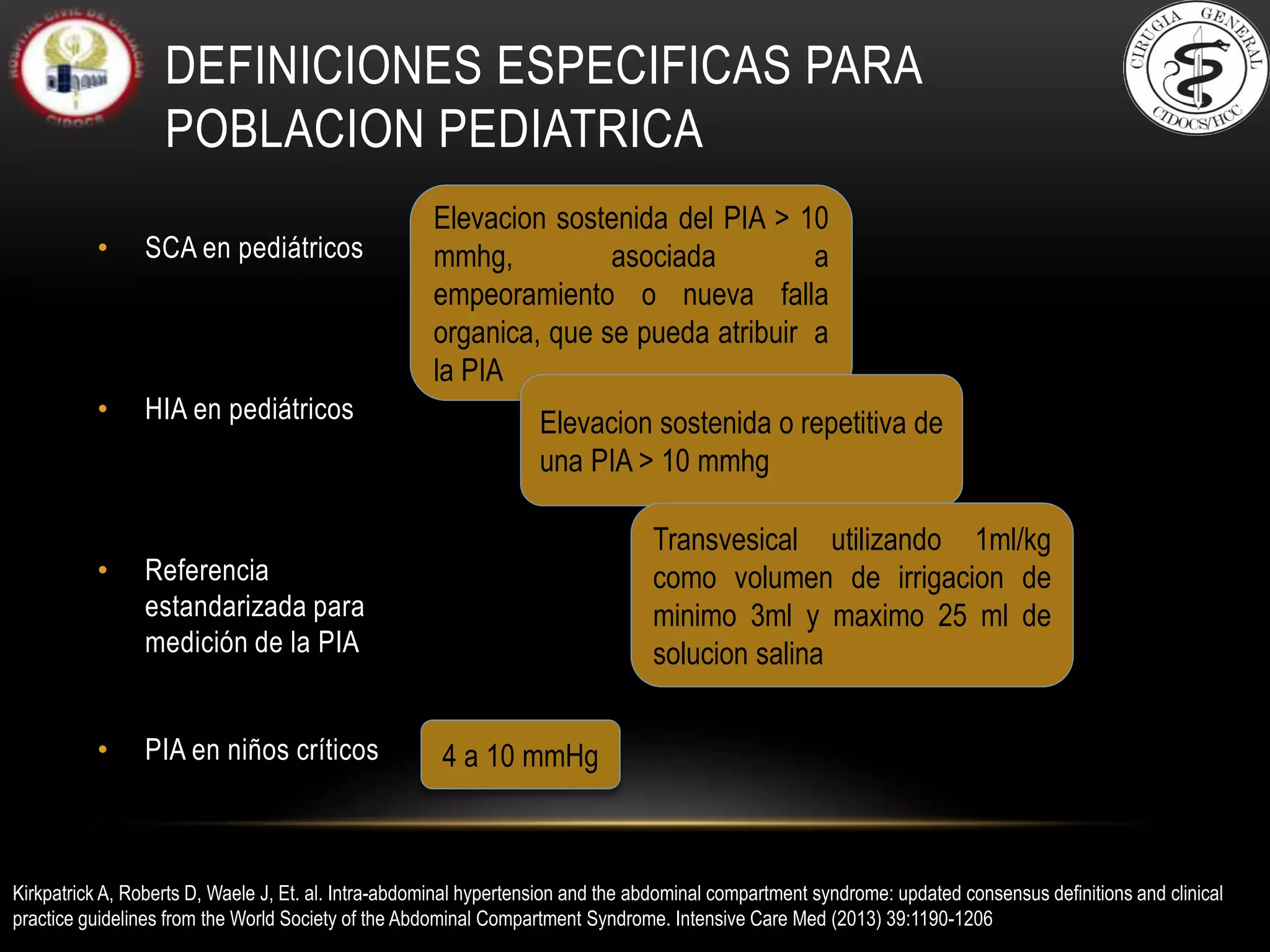 Guia de hipertension intraabdominal y el sindrome compartimentale ...