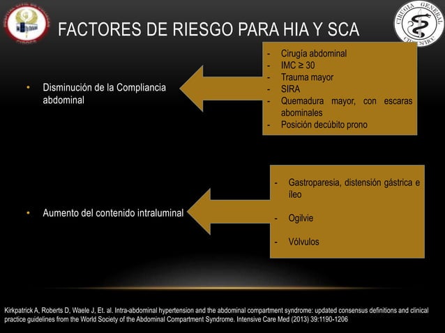Guia de hipertension intraabdominal y el sindrome compartimentale ...