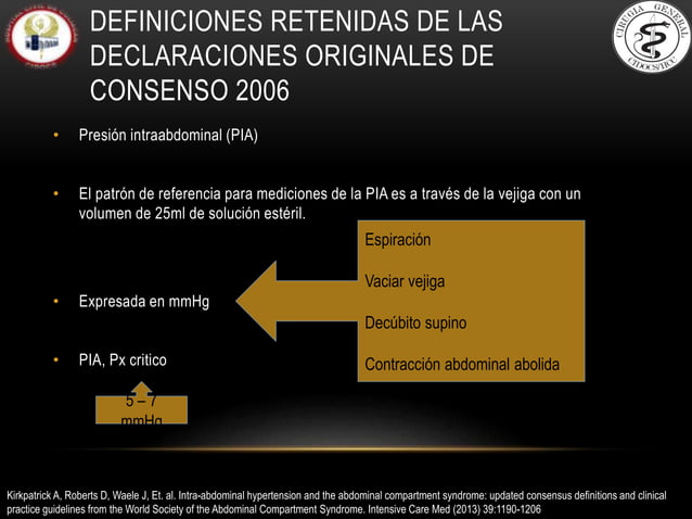 Guia de hipertension intraabdominal y el sindrome compartimentale ...