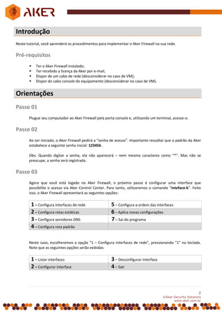 Guia de Implementação do Aker Firewall | PDF