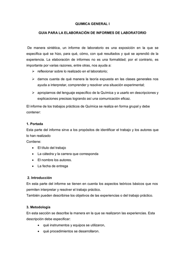 Guia Informe De Laboratorio Pdf Descarga Gratuita