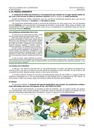 ECOLOGÍA. LOS SERES VIVOS EN SU MEDIO AMBIENTE | PDF