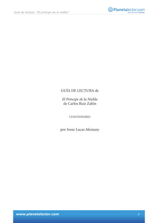 Guia lectura oficial el principe de la niebla | PDF