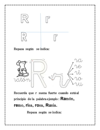 Guia consonante r y lectura | PDF