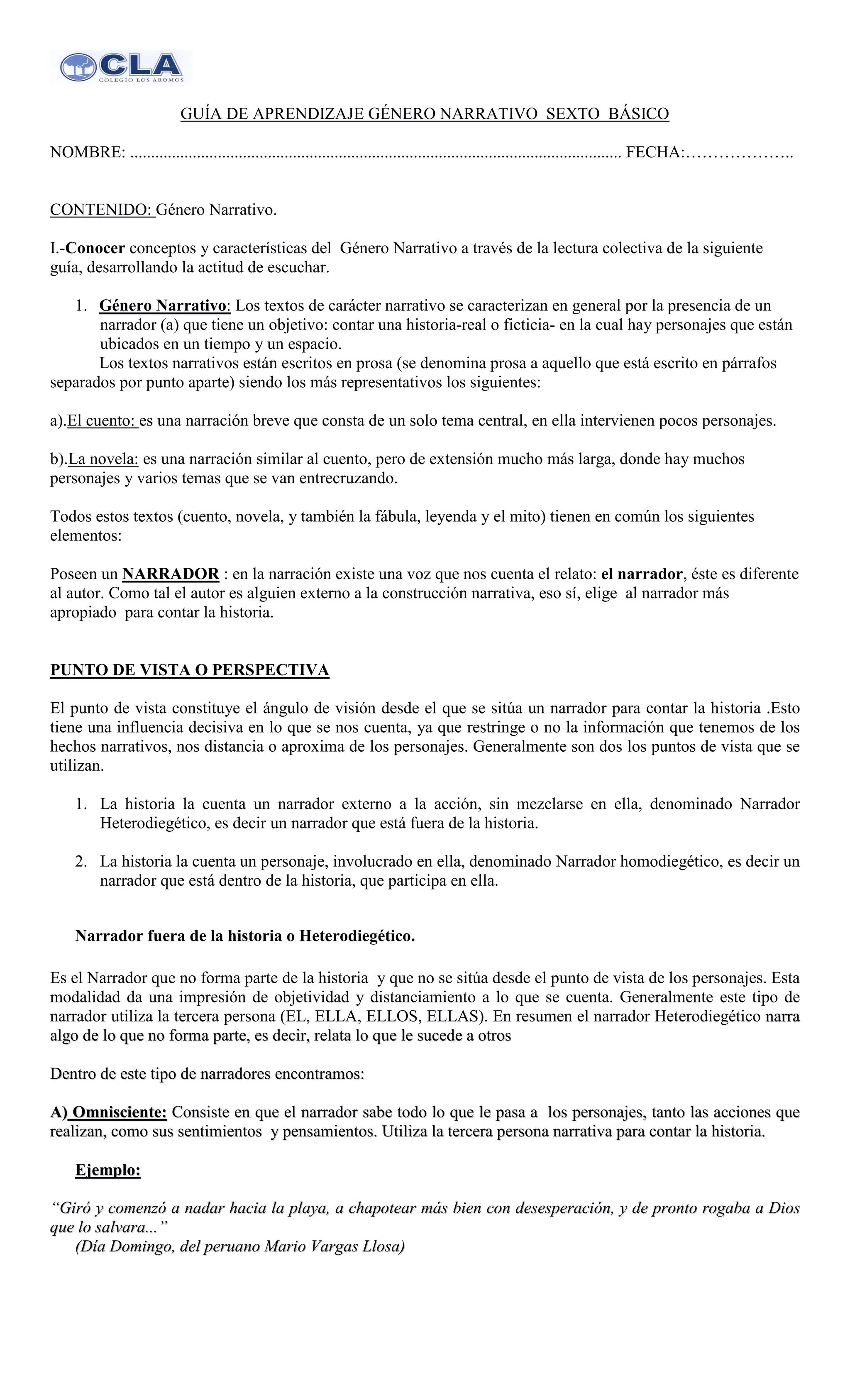 Guia lenguaje genero_narrativo_17-03-2017 | PDF