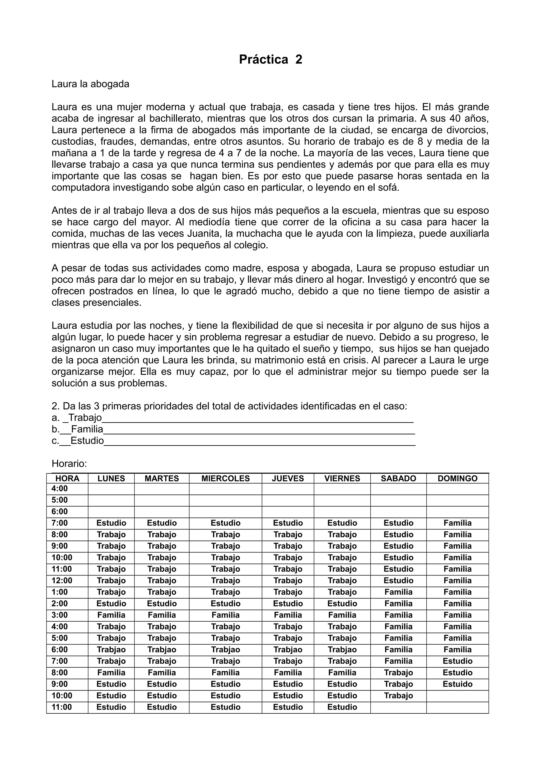 Guia manejo del tiempo | DOC