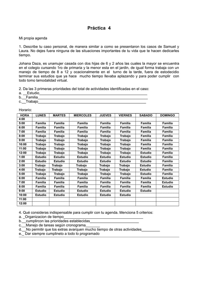 Guia manejo del tiempo | DOC