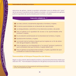 Equidad e Igualdad de Generos Guía Metodológica. Transversalización del ...