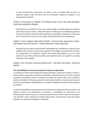 Guia sobre "mindfulness" para manejar las adversidades | PDF
