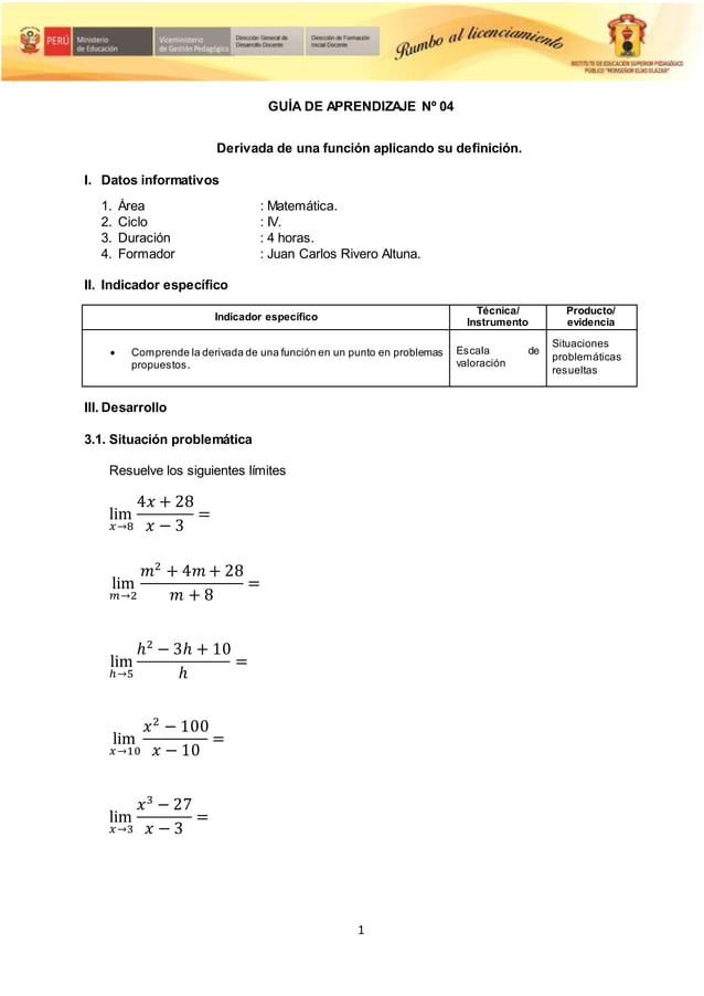 Guia n° 04 Matemática IV | PDF