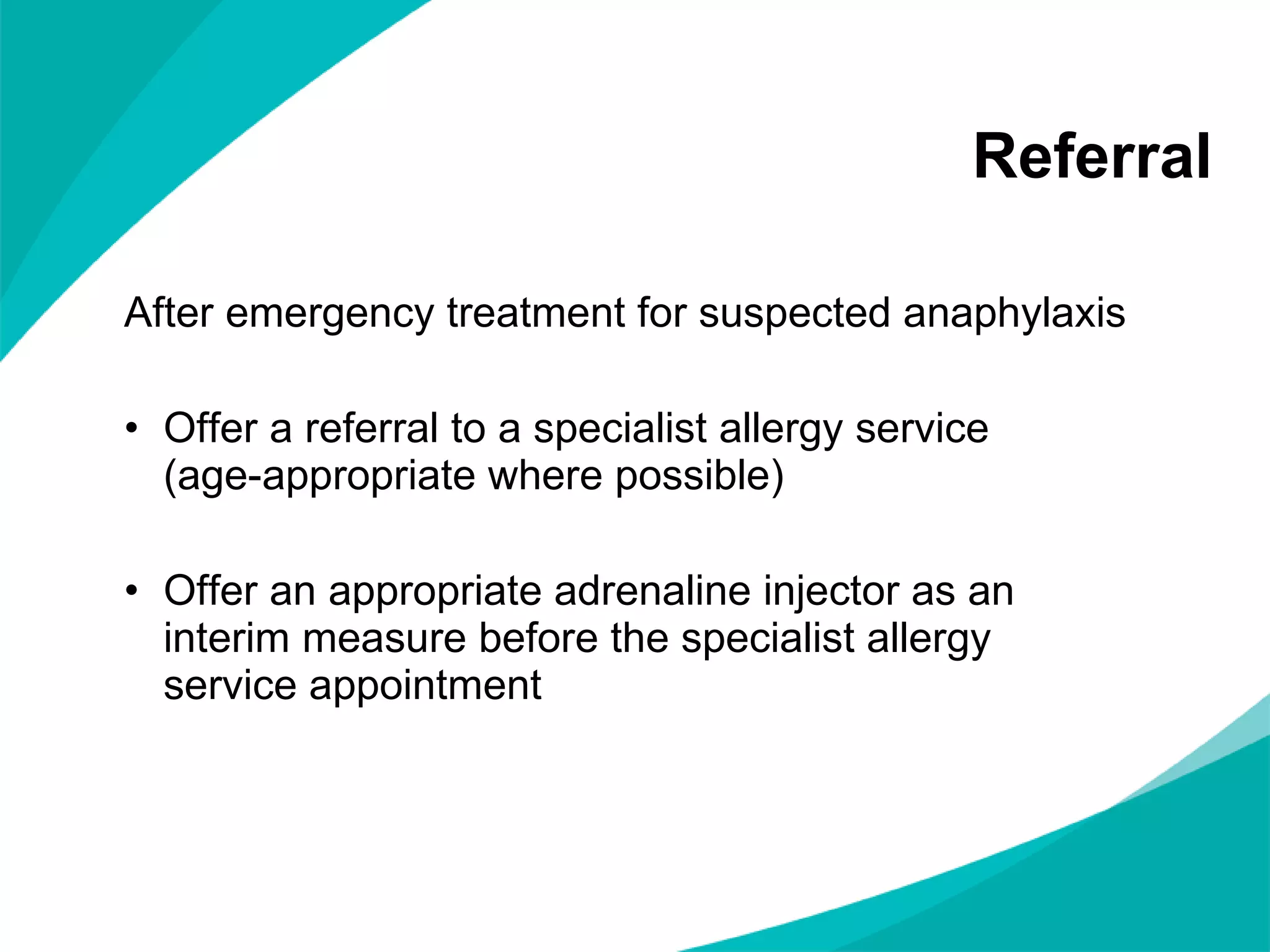 Guia NICE sobre anafilaxia. implementacion | PPT