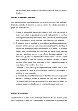 Guia para analizar una obra de teatro | PDF
