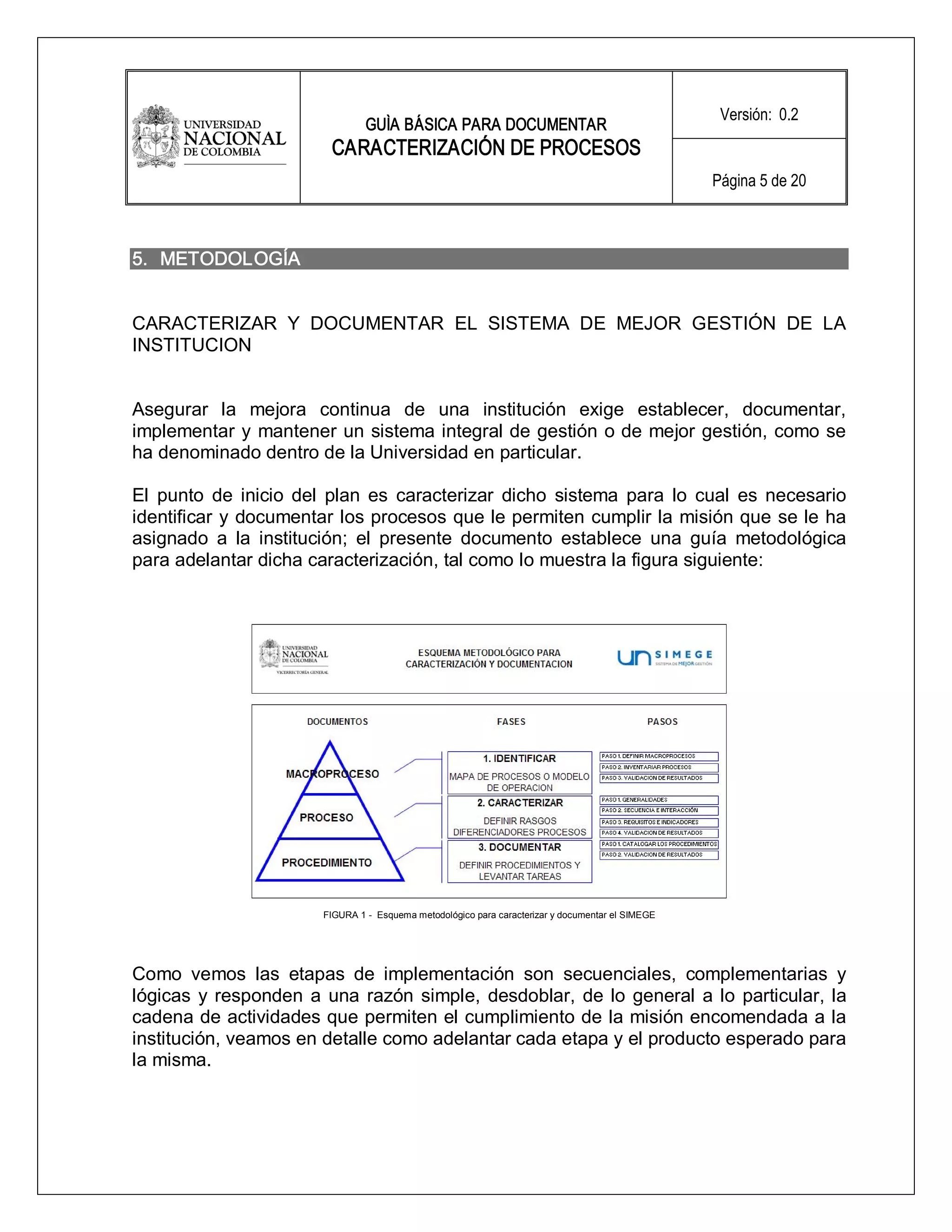 Guia para caracterizar un proceso | PDF
