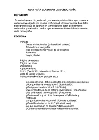 Guia para elaborar monografía | PDF