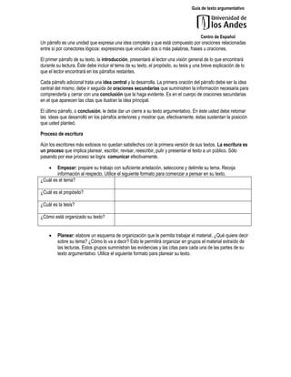 Guia para ensayos argumentativos uniandes | PDF