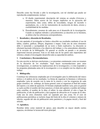 Guia para la elaboracion del reporte de investigacion | PDF
