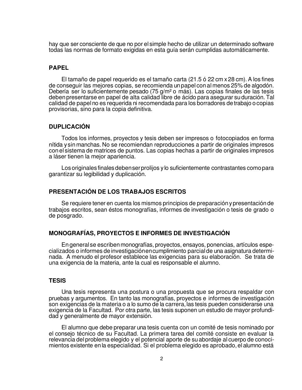 Guia para la presentación de trabajos escritos