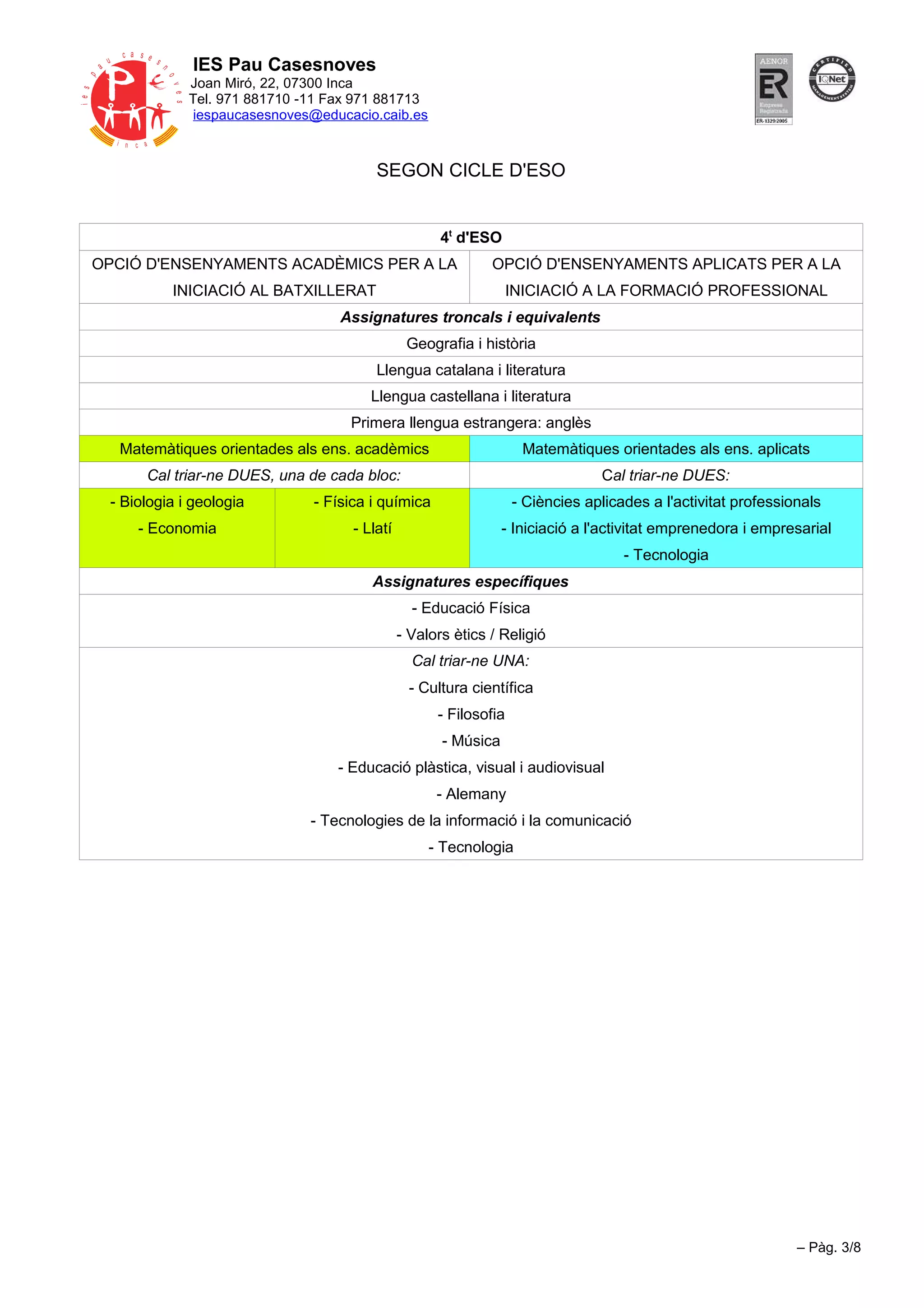 Guia per 3r ESO | PDF