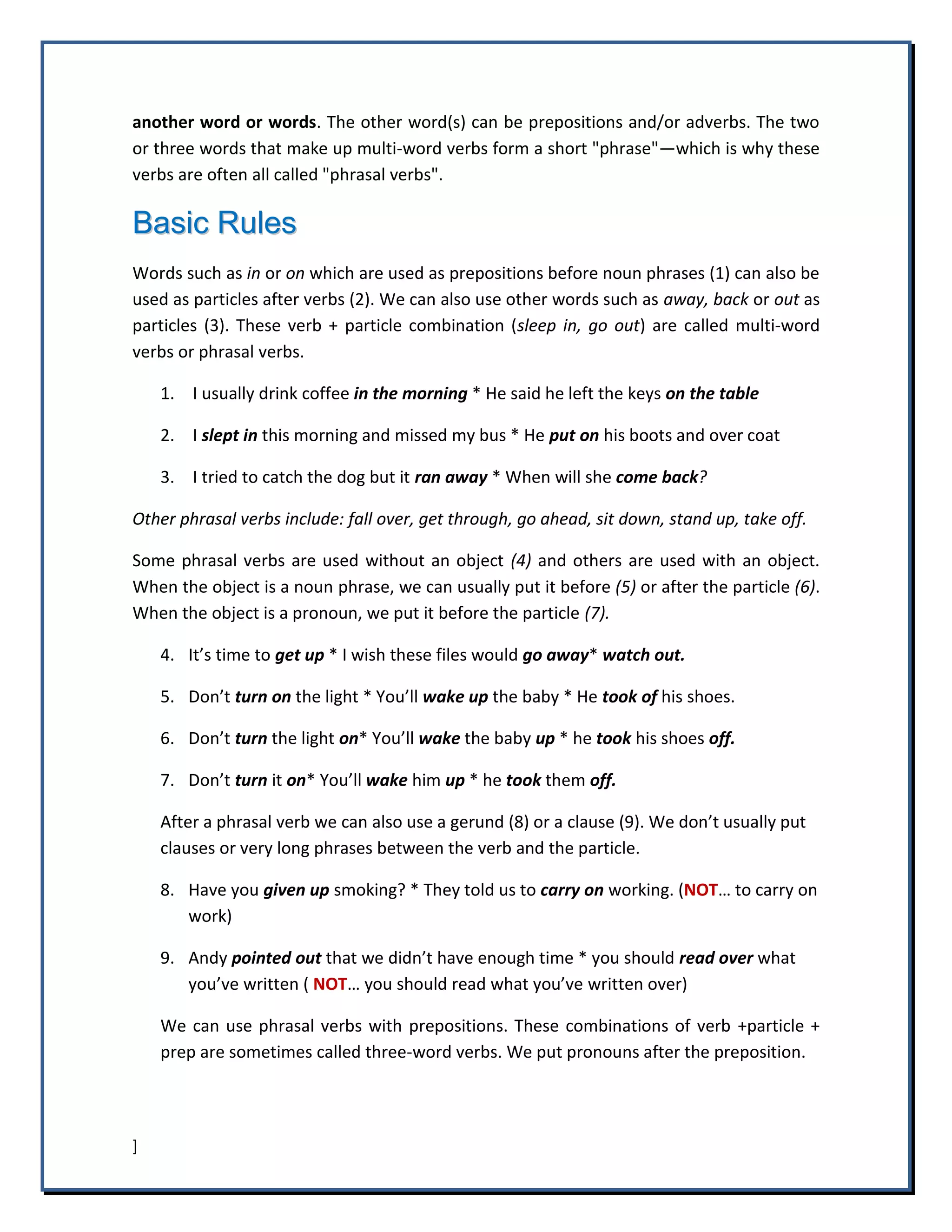 Phrasal Verbs Practice Guide | PDF