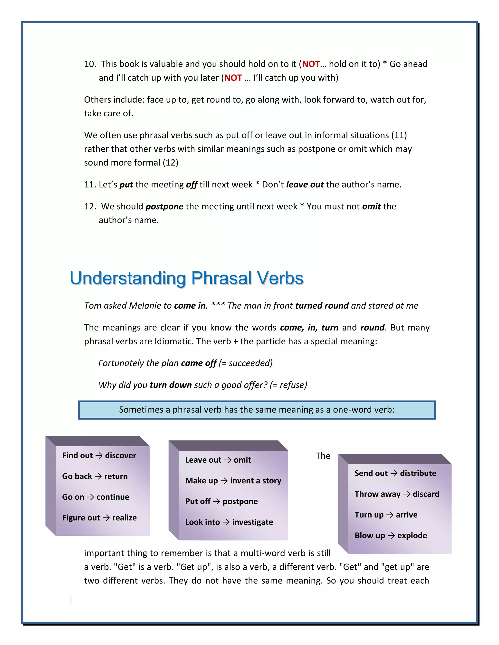 Phrasal Verbs Practice Guide | PDF