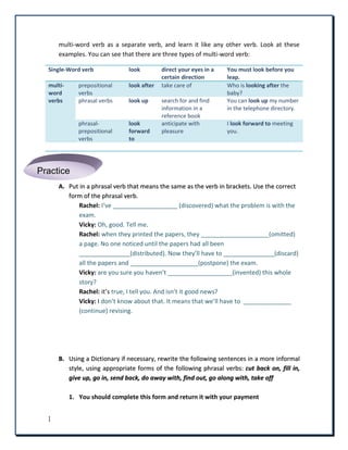 Phrasal Verbs Practice Guide | PDF