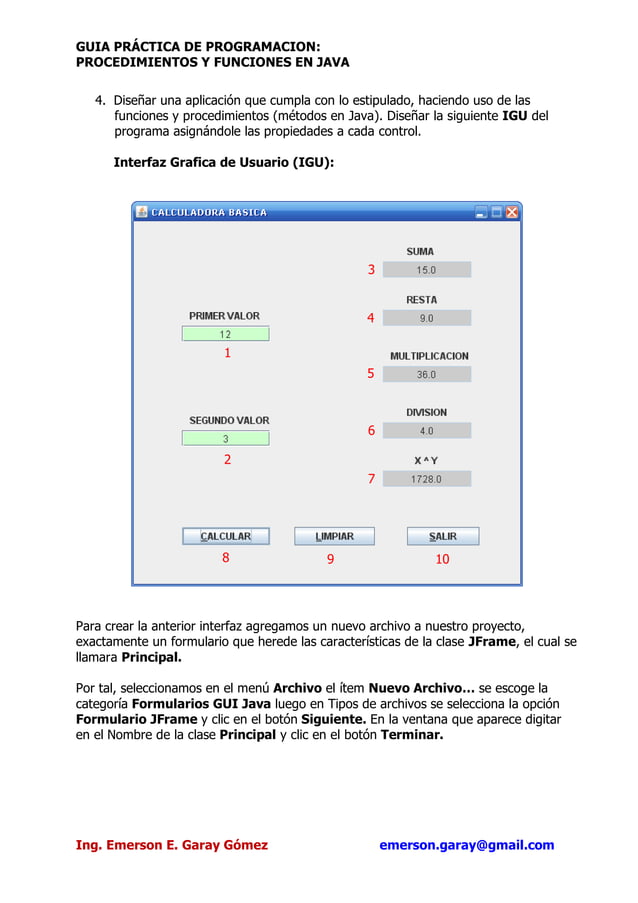 Guia practica funciones en java con NetBeans | PDF