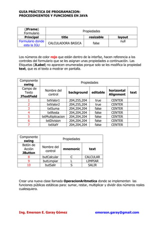 Guia practica funciones en java con NetBeans | PDF