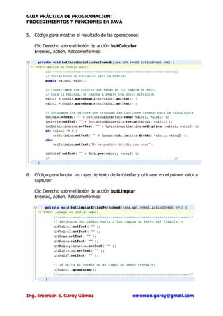 Guia practica funciones en java con NetBeans | PDF
