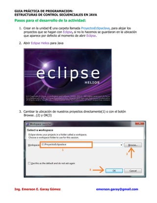 Guia practica secuenciales eclipse java 01 | PDF