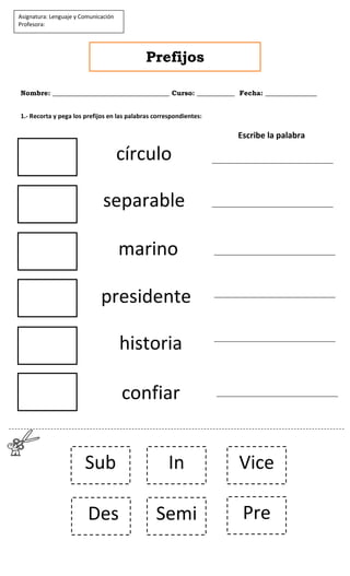 Guia prefijos y sufijos 4 | PDF