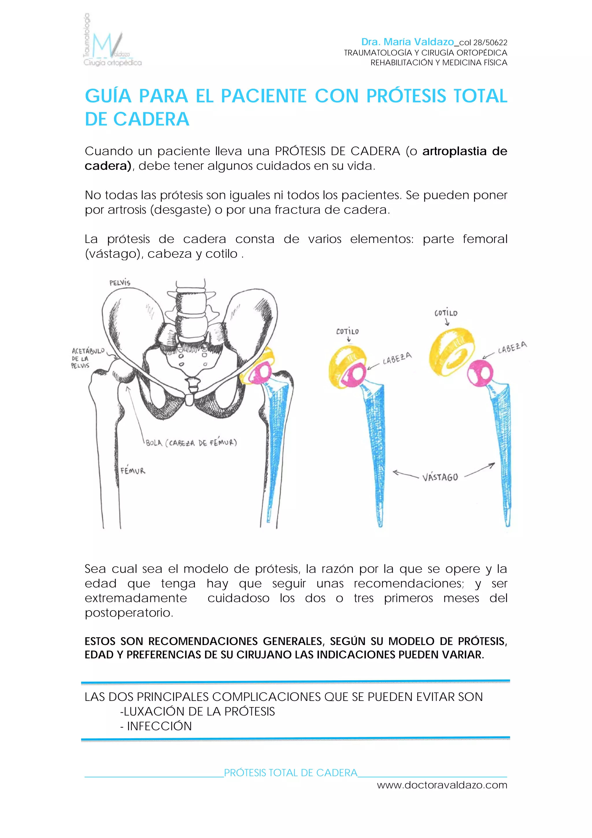 Guia para el Paciente con Protesis Total de Cadera | PDF