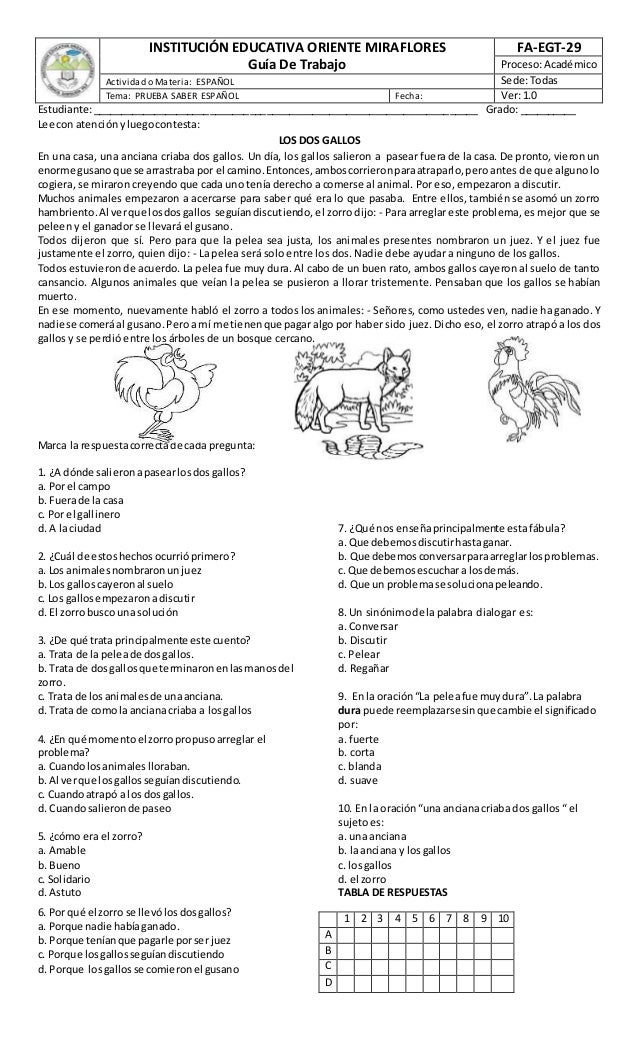 Guia prueba saber español #3