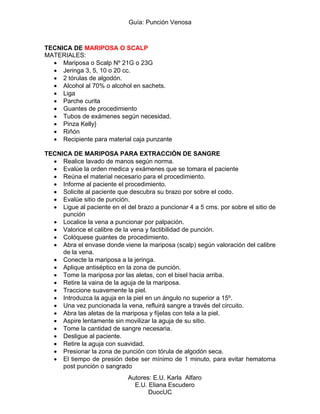Guia punciones venosas | PDF