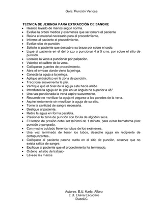 Guia punciones venosas | PDF