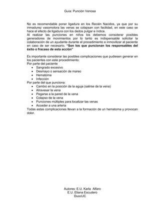 Guia punciones venosas | PDF