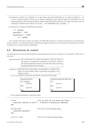 Guia rapida de matlab (comandos basicos, graficacion y programacion) | PDF
